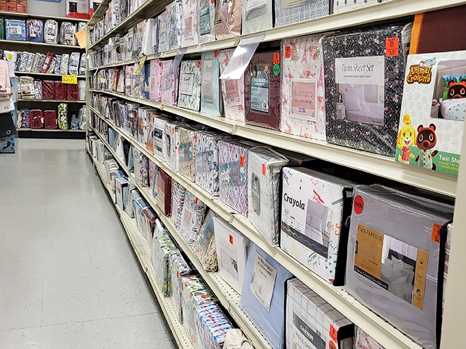 Bedsheet heaven where your dream of Egyptian cotton-adjacent luxury meets your budget's reality. Animal Crossing sheets neighbor sophisticated florals in perfect harmony.