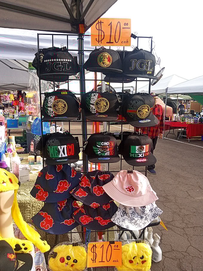 Hat heaven for every head! From Mexico pride to anime fandom, $10 buys you portable personality and sun protection.
