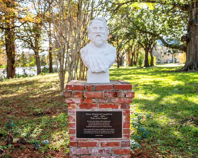 Longfellow's bust watches over the park, silently judging tourists who can't pronounce "Evangeline" correctly.
