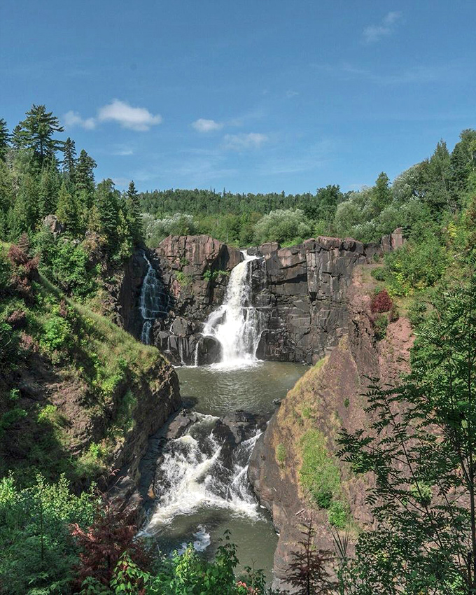 High Falls plunges 120 feet over ancient volcanic rock, creating Minnesota's tallest waterfall and countless "wow" moments.