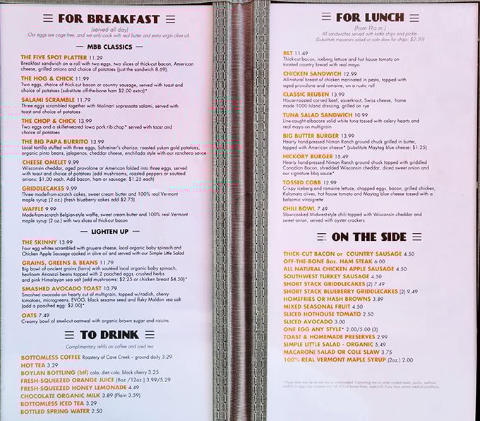 The menu reads like a love letter to breakfast classics, each item promising farm-fresh ingredients and attention to detail that mass-produced chains can't touch.
