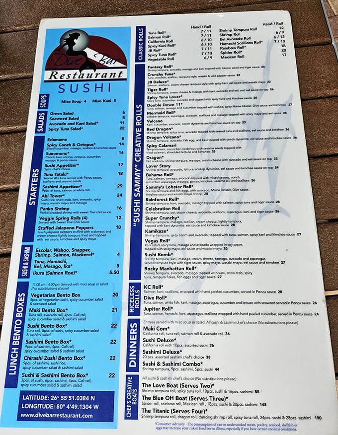 A menu that reads like a love letter to seafood lovers. From sushi to that legendary lobster roll, decisions here require serious contemplation.