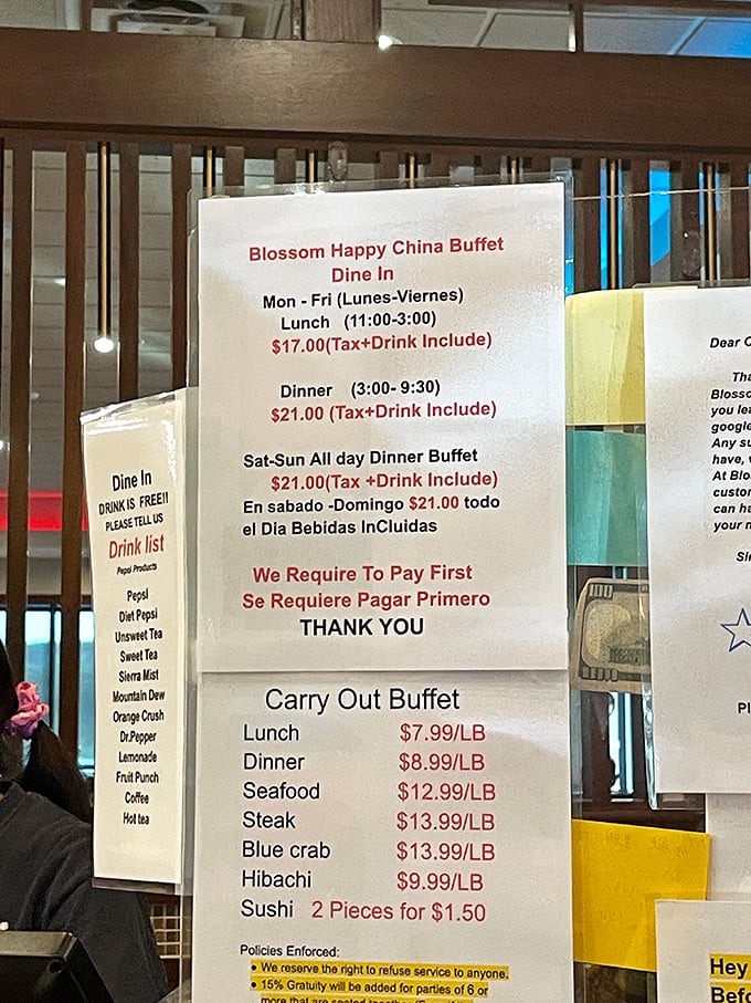 The menu board lays out the ground rules for this food marathon. Consider it your training schedule for Olympic-level eating.