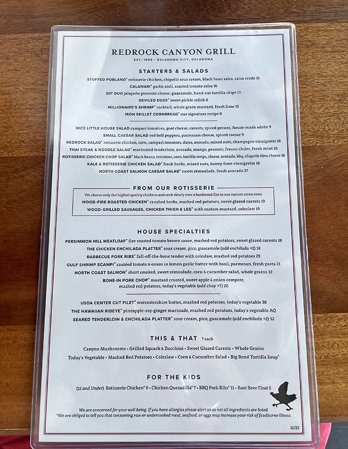 The menu reads like a love letter to American comfort food with Southwestern flair&mdash;each description a promise kept.