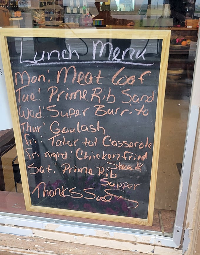The chalkboard menu tells you everything you need to know: this isn't fast food, it's good food that's worth the wait.