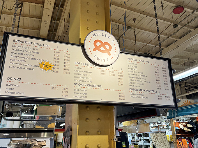 The menu board reveals a universe of pretzel possibilities that'll make your decision-making skills completely abandon you.
