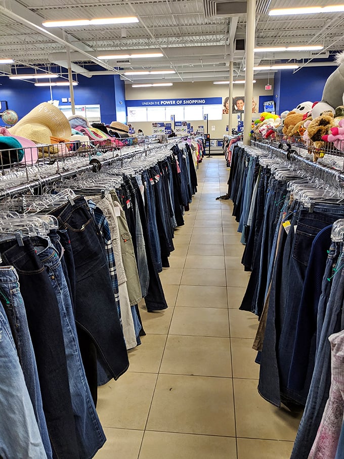 The denim section rivals the Levi's flagship store, minus the sticker shock that sends your credit card into therapy.