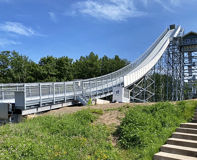 Not just for Olympic hopefuls! Pine Mountain's ski jump offers year-round thrills and spectacular views that make even non-skiers appreciate the engineering marvel.