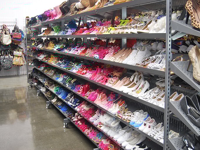 The shoe section: where Cinderella would have too many options and your wallet doesn't turn into a pumpkin at midnight.