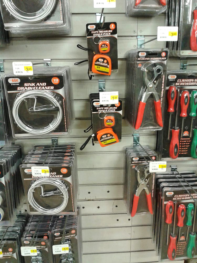 Hardware heaven! Where tape measures cost less than your morning latte and sink cleaners don't clean out your wallet. DIY dreams come true.