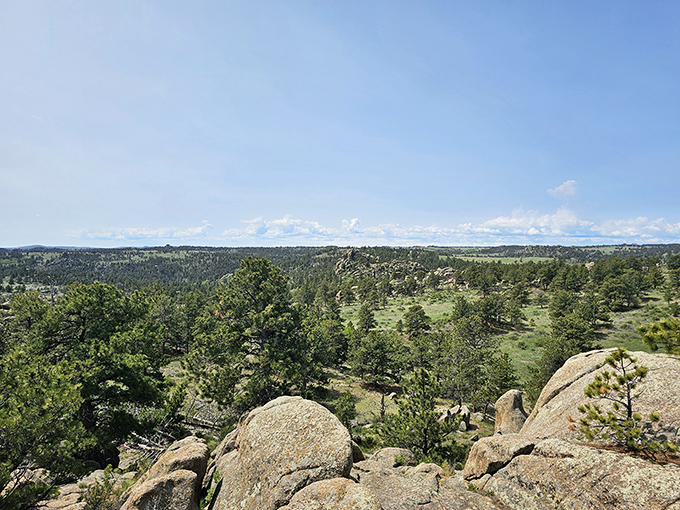 Nature's infinity pool. The seamless blend of granite, pine, and endless sky creates Wyoming's version of a meditation app &ndash; but infinitely more effective.