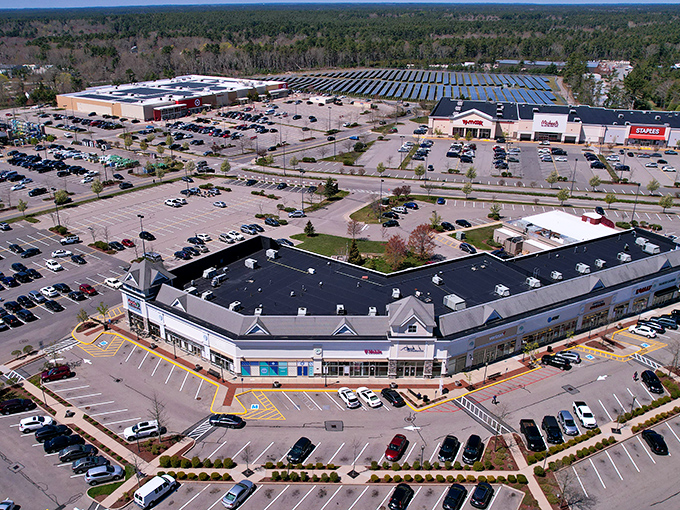 Even retail therapy gets the New England treatment in Wareham, where shopping centers embrace colonial architecture rather than cookie-cutter designs.