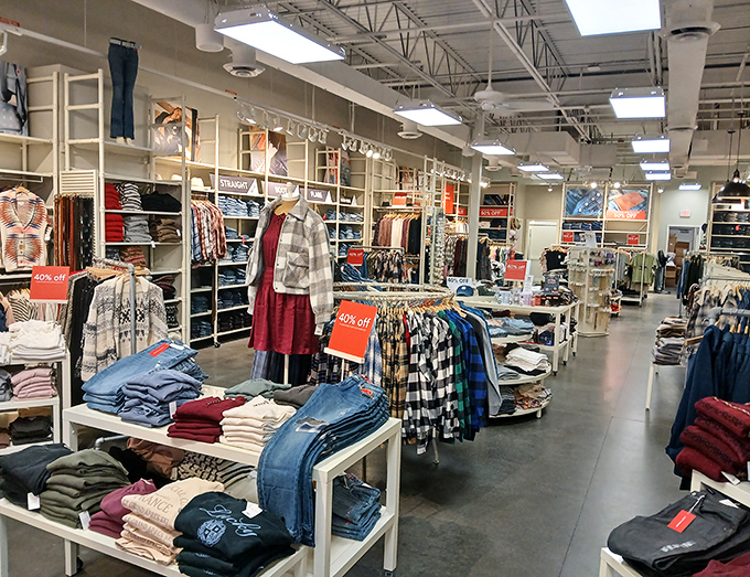 Racks upon racks of discounted treasures. Like an archaeological dig for fashion enthusiasts, but with better lighting and no dirt.
