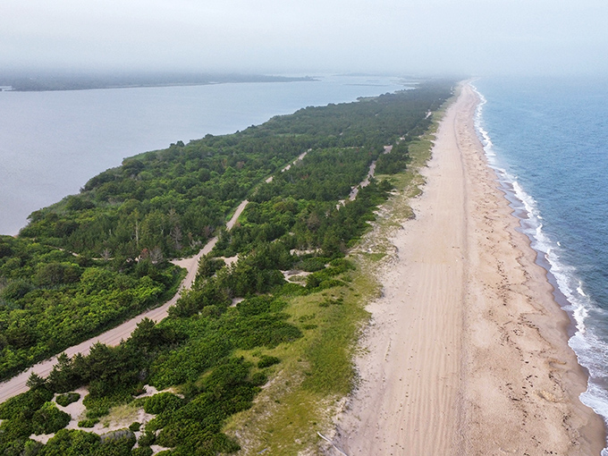 Mother Nature's masterpiece from above. This narrow strip of paradise sits perfectly between Atlantic waves and the tranquil Ninigret Pond.