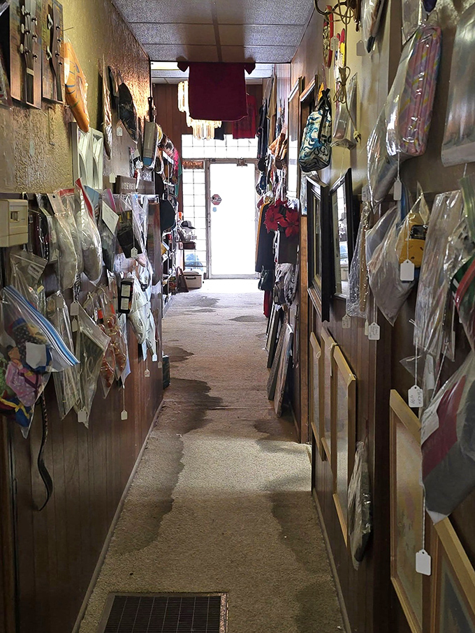 Down the rabbit hole you go! This narrow passage is where the real treasure hunters separate themselves from casual browsers.