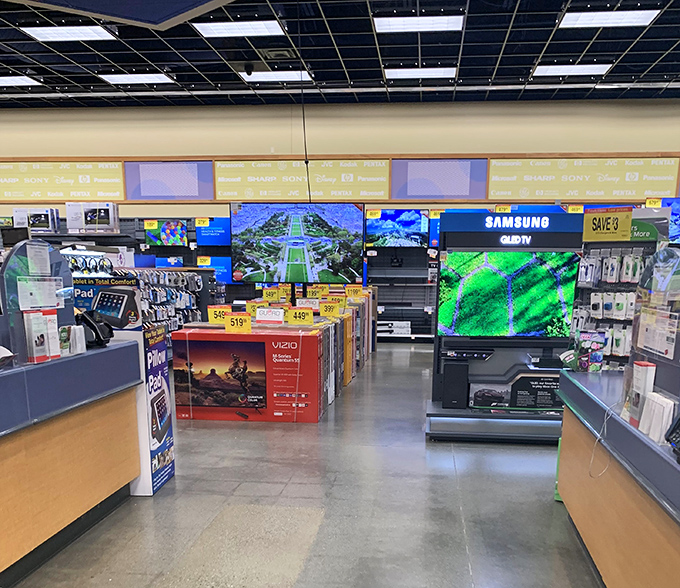 The electronics department: where Alaskans prepare for those long winter nights when Netflix becomes your closest companion and brightest light source.
