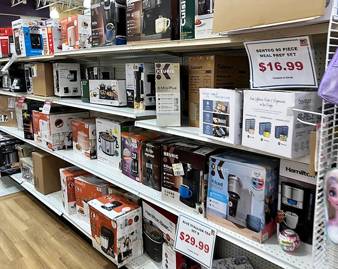 Kitchen appliance heaven where coffee makers, blenders, and air fryers await at prices that won't force you to skip your morning latte.