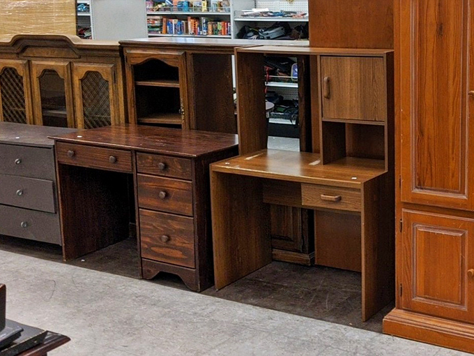 These wooden desks have stories to tell &ndash; each scratch and dent a chapter in someone's life before becoming your next home office star.