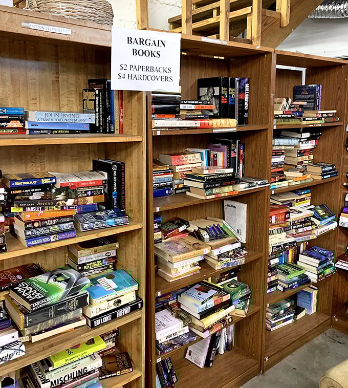 Bargain hunters rejoice! At $2 for paperbacks and $4 for hardcovers, building your personal library won't require a second mortgage.