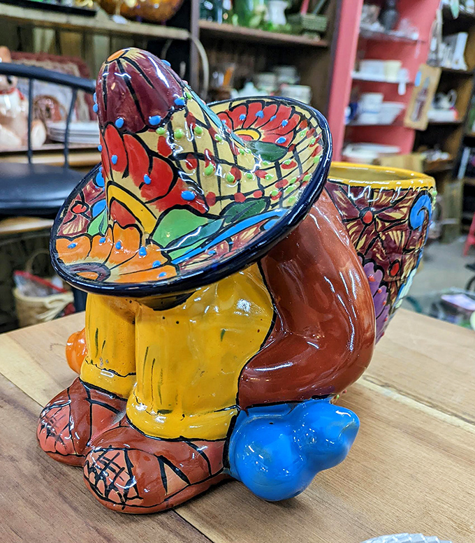 This sombrero-wearing ceramic character didn't know he'd be waiting decades for you to rescue him from obscurity and give him prime kitchen windowsill real estate.