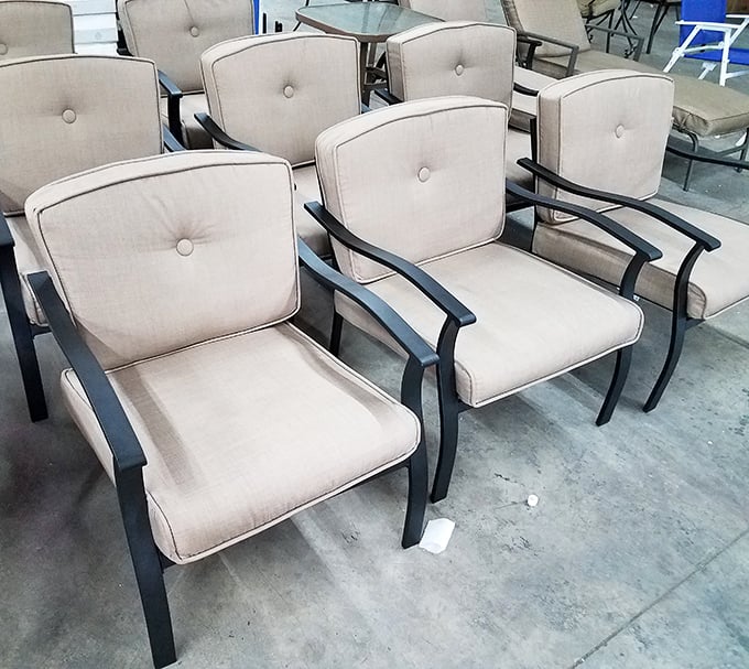 Patio furniture fit for royalty at commoner prices. These elegant chairs are just waiting to host your next backyard gathering.