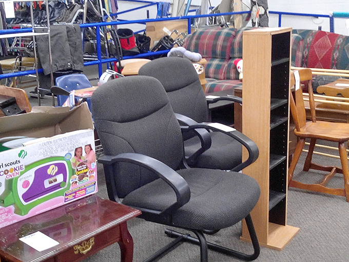 Office chairs and furniture await their second act. For the price of one fancy coffee drink, you could be sitting pretty in your home office.