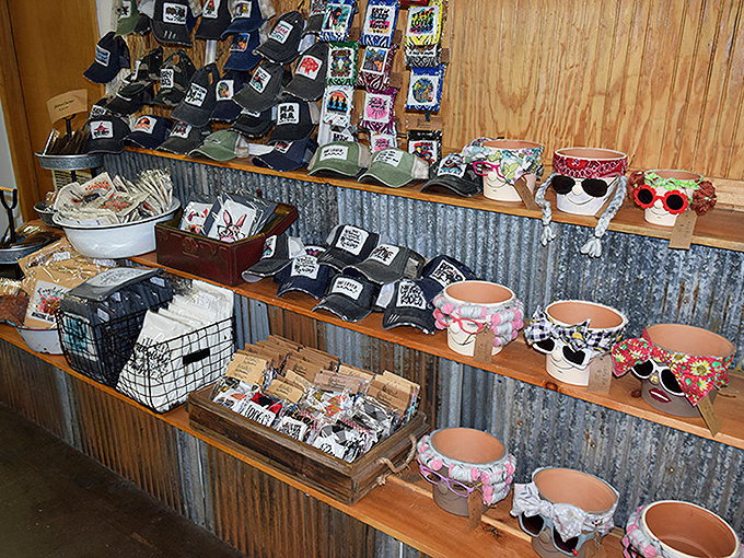 A hat lover's paradise where every cap tells a different tale. The flowerpots with sunglasses are just showing off their summer style.