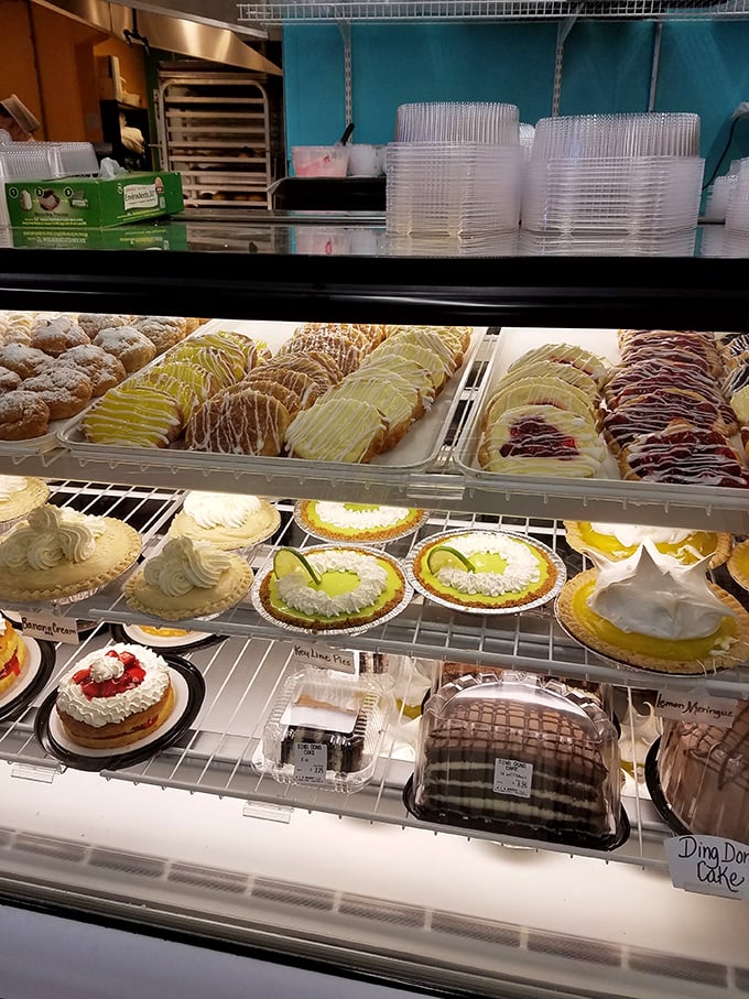 This dessert case isn't just displaying pies and pastries&mdash;it's exhibiting edible art that would make Renaissance masters weep with sugary envy.