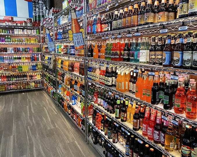 A rainbow of liquid happiness lines the shelves, from craft sodas to retro flavors that'll make you say, "They still make that?!"