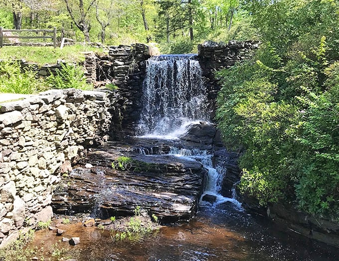 This isn't CGI or a screensaver&mdash;it's an actual Massachusetts waterfall that's been performing its soothing soundtrack since before Paul Revere's midnight ride.