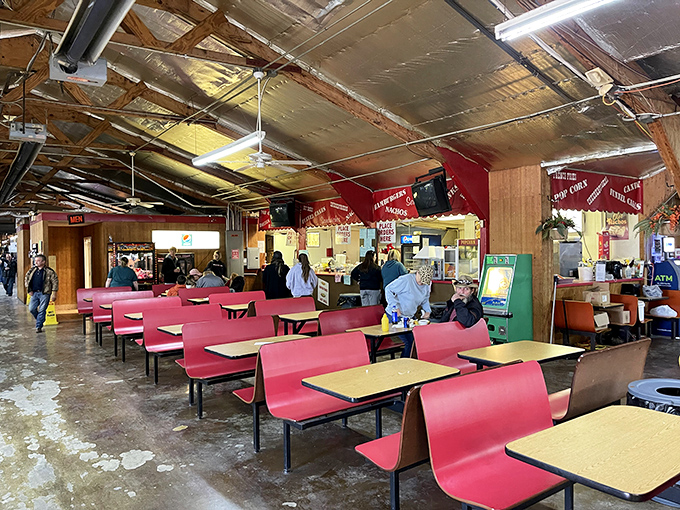The food court's cherry-red benches have witnessed countless "Should I buy it?" debates and celebratory post-shopping feasts. Bargain hunting builds an appetite!