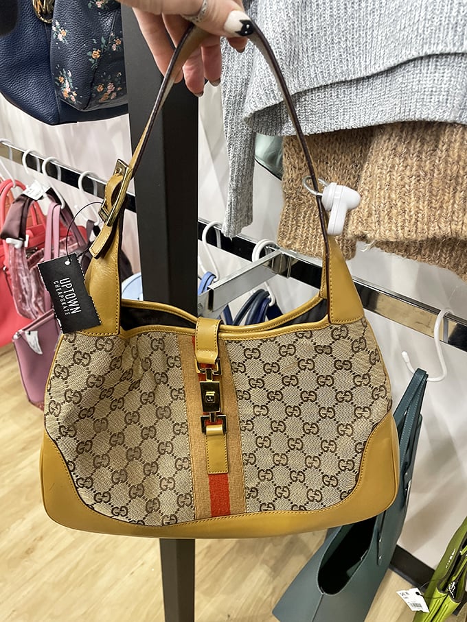 That moment when you spot a genuine Gucci bag with a price tag that doesn't require a second mortgage.