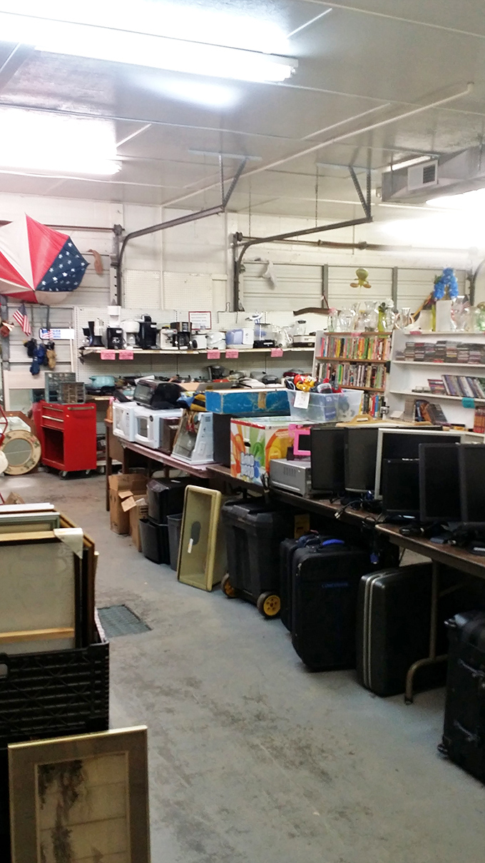 Organized chaos at its finest. Each aisle tells a different story, with characters ranging from vintage electronics to mysterious kitchen gadgets.