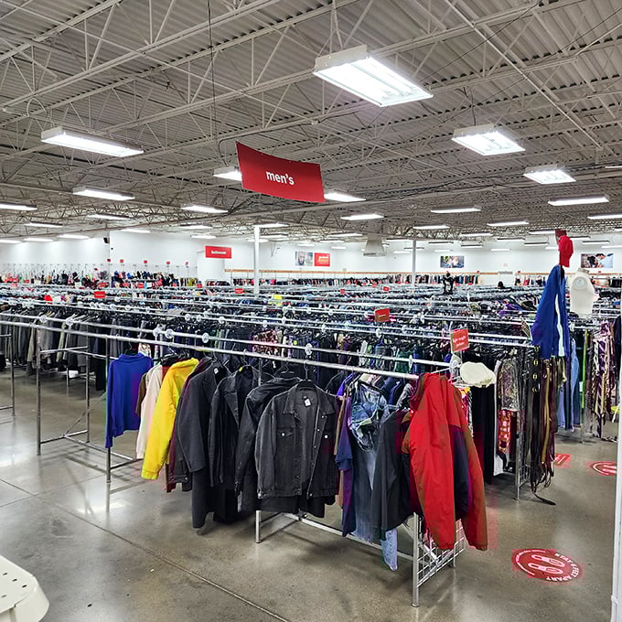 The men's department rivals any department store in organization, minus the heart-stopping price tags that require smelling salts.