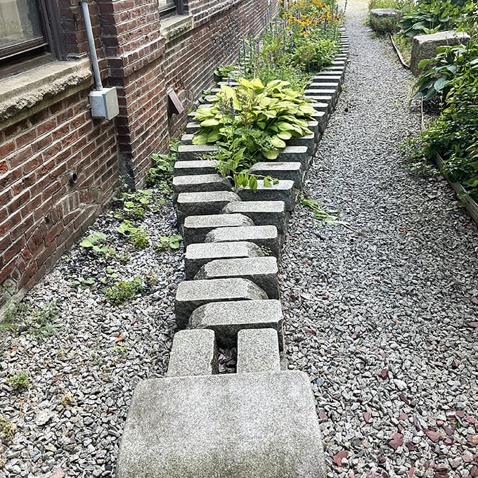 This creative granite garden border showcases Barre's stone heritage in the most delightfully practical way imaginable.