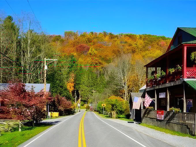 Autumn paints Helvetia's main street with a palette that would make Bob Ross weep with joy. Those fall colors aren't showing off &ndash; they're just doing their job spectacularly.