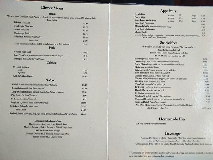 This menu isn't just a list of options&mdash;it's a roadmap to Midwestern culinary bliss, with comfort classics at every turn.