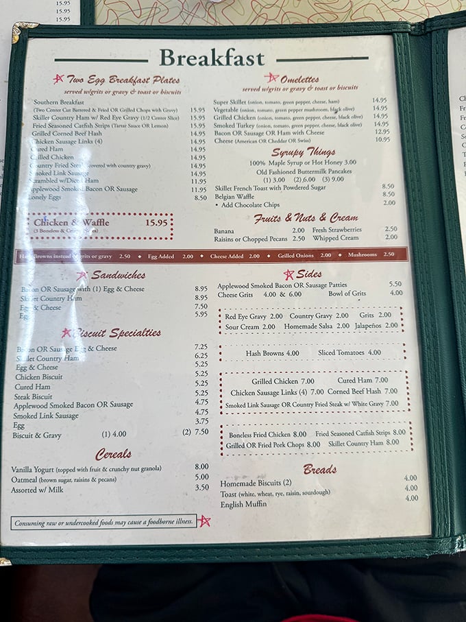 This menu isn't just a list of food&mdash;it's a love letter to Southern breakfast traditions. Decision paralysis has never been so delicious.