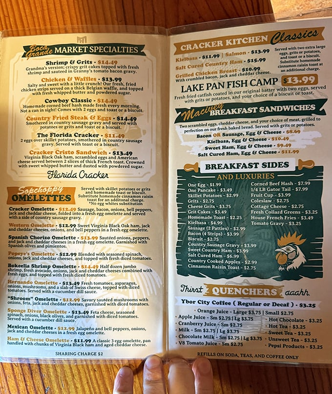 This menu isn't just a list of food&mdash;it's a roadmap to happiness with detours through shrimp & grits country and cinnamon roll paradise.