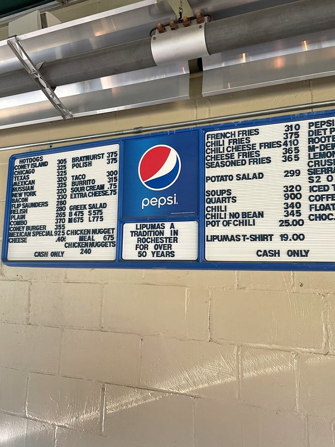 The menu board &ndash; a beautiful symphony of simplicity that proves you don't need fancy ingredients when you've mastered the classics.