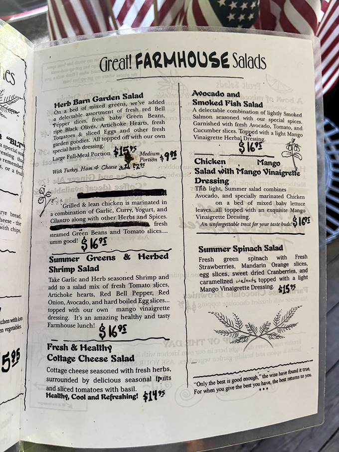 The menu reads like a love letter to fresh ingredients, with each salad promising a different adventure for your taste buds.