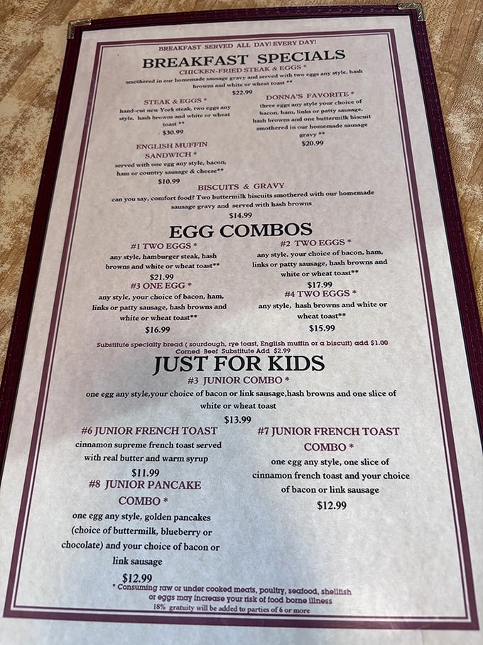 A menu that celebrates the art of breakfast without pretension. Each item represents decades of perfecting morning classics that Alaska runs on.