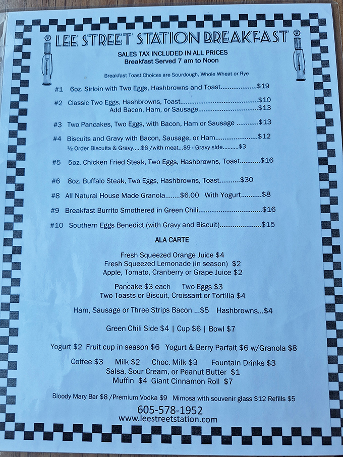 This menu isn't trying to impress food critics with fancy terminology—it's aiming straight for your hunger with buffalo steak, biscuits and gravy, and other comfort classics.