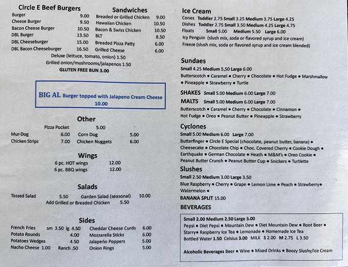 The menu board &ndash; a roadmap to happiness where every destination promises satisfaction and the Big Al gets special billing.