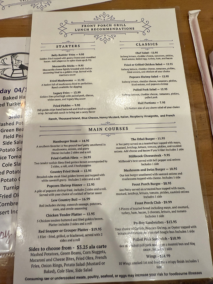 A menu that reads like a love letter to Southern comfort food. No molecular gastronomy here&mdash;just dishes that make you want to hug the chef.