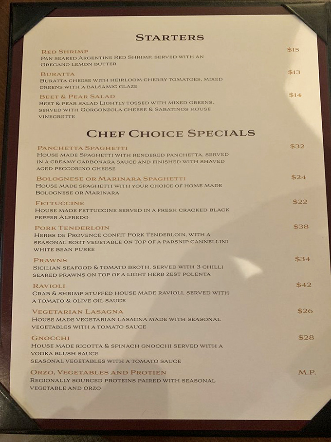 The menu reads like a love letter to Italian cuisine, with each dish promising a story told through generations of culinary tradition.