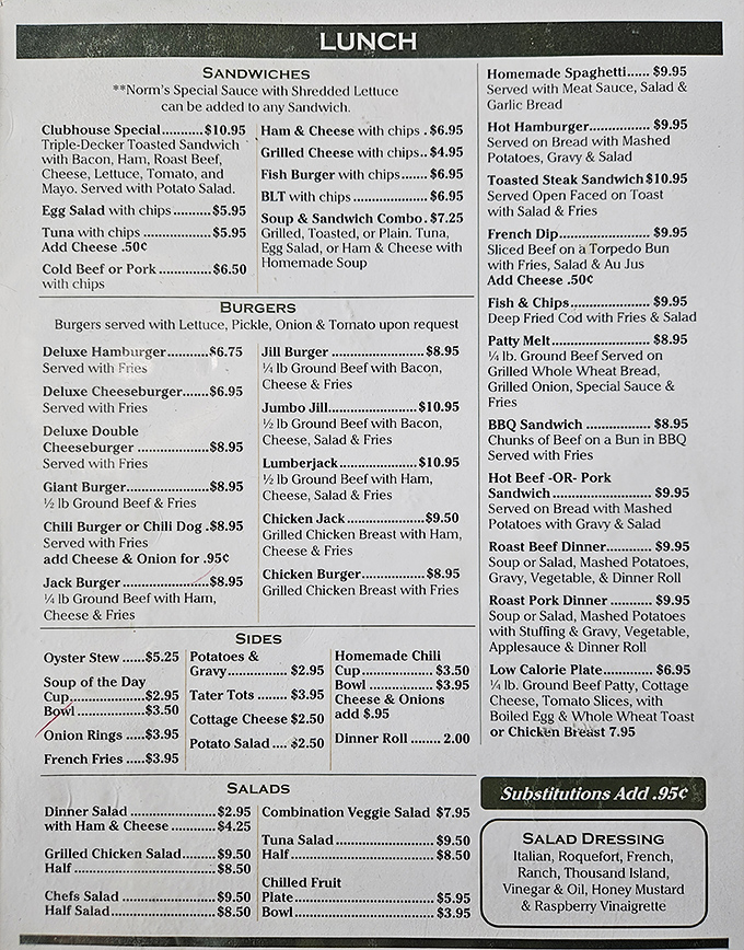 A menu that defies inflation &ndash; where else can you still find a grilled cheese with chips for under $5? It's like a time machine for your wallet.