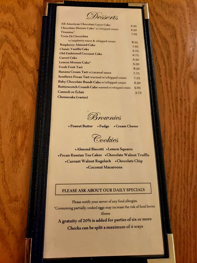 This isn't just a menu&mdash;it's a roadmap to happiness. Each line represents a different path to dessert nirvana, with no wrong turns possible.