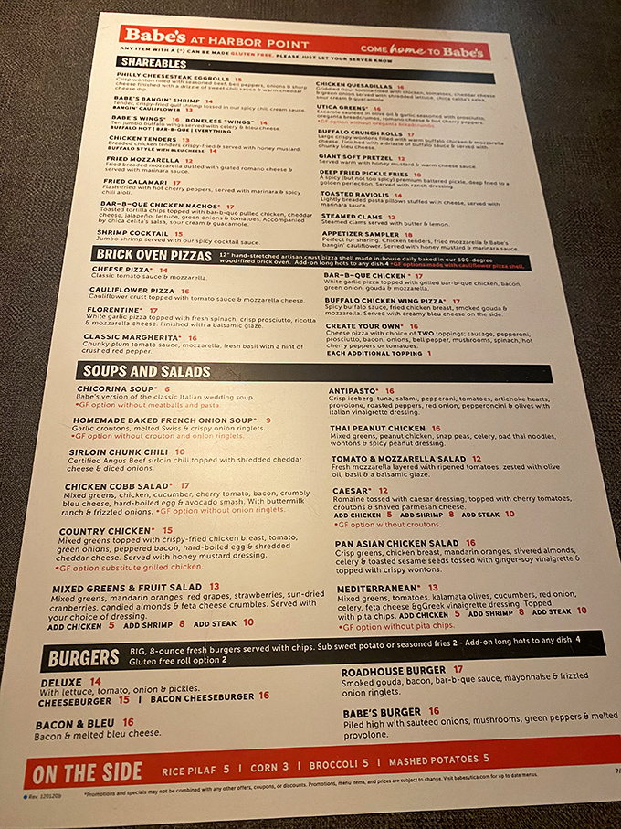 A menu that reads like a love letter to comfort food. Each description promises a dish worth crossing county lines to experience.