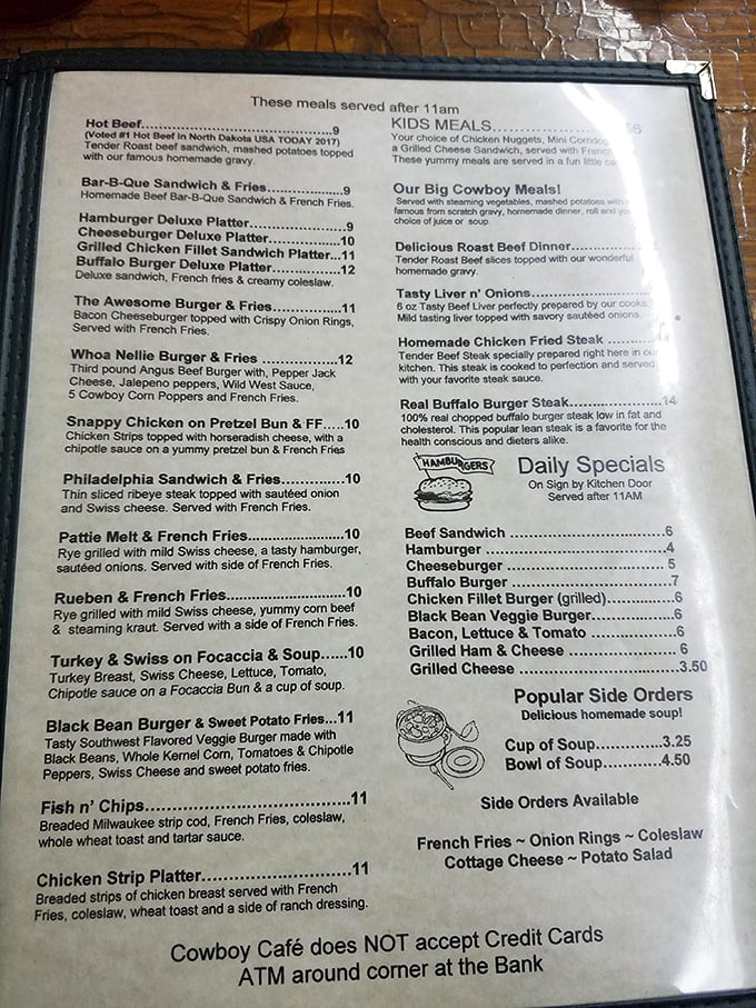 This menu isn't just a list of options&mdash;it's a roadmap to happiness. The "Whoa Nellie Burger" isn't just named that for show.